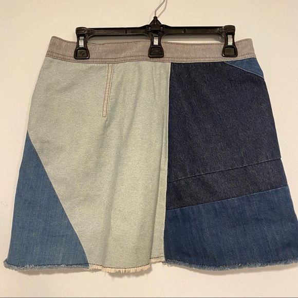 Skirts | Vintage Denim Patchwork Aline Mini Skirt M | Poshmark